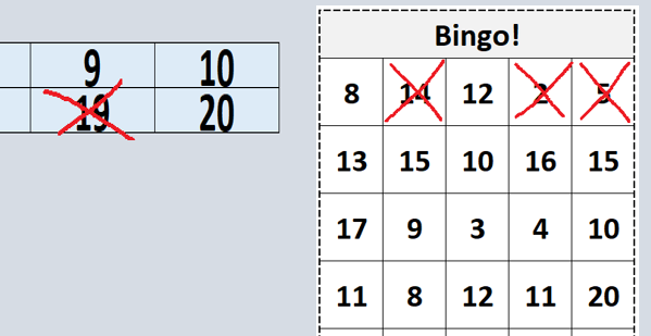 Bingo! generator: Numbers 1-20 – EFL Summer School