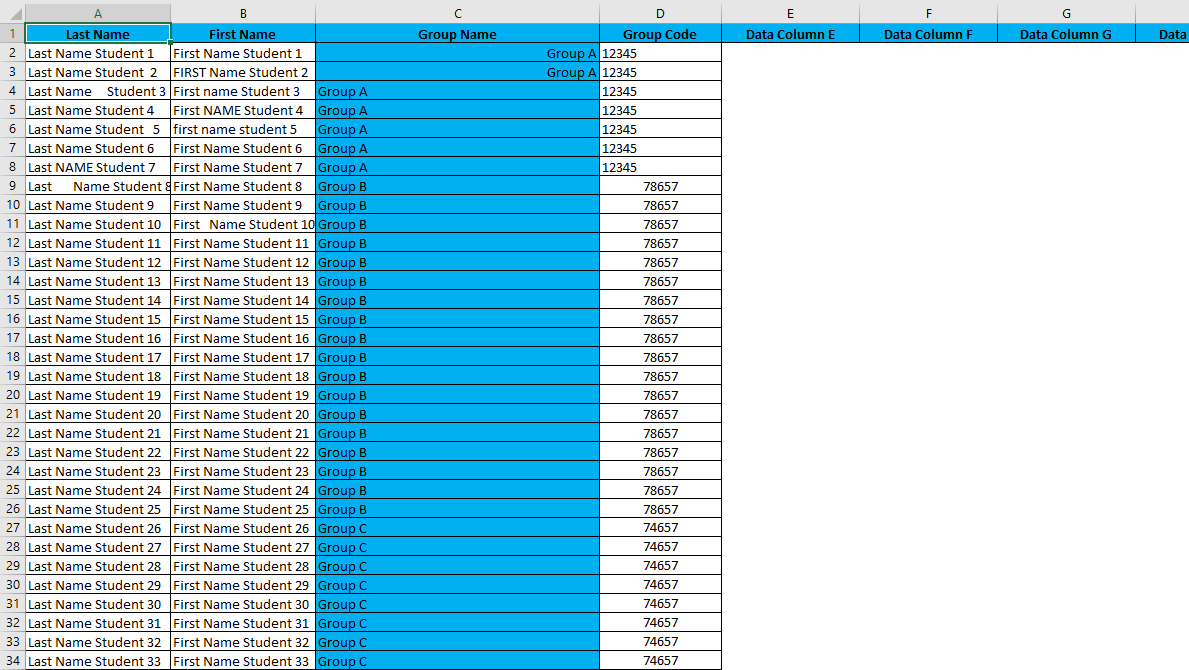 Class list generator – EFL Summer School